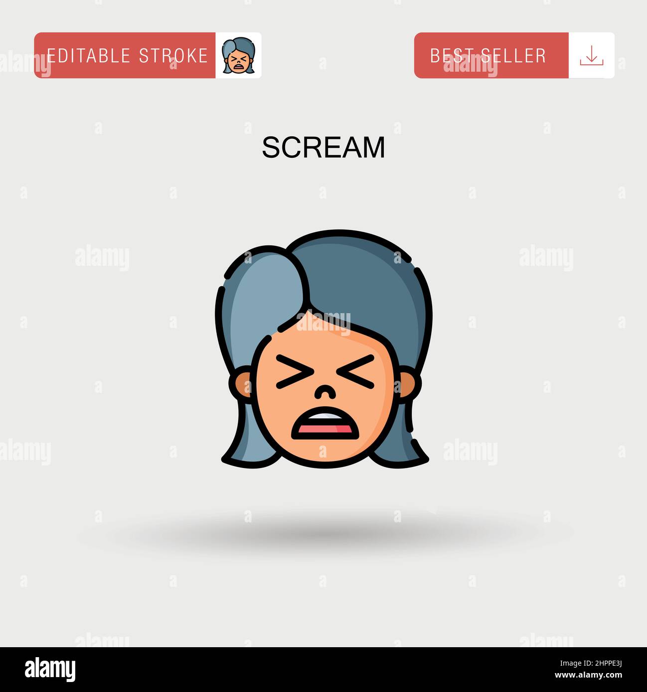 Scream Simple vector icon Stock Vector Image & Art - Alamy