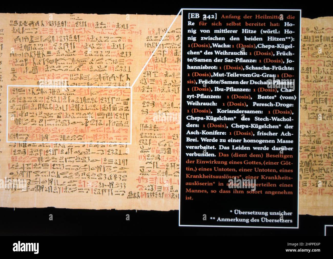 Eber papyrus hi-res stock photography and images - Alamy