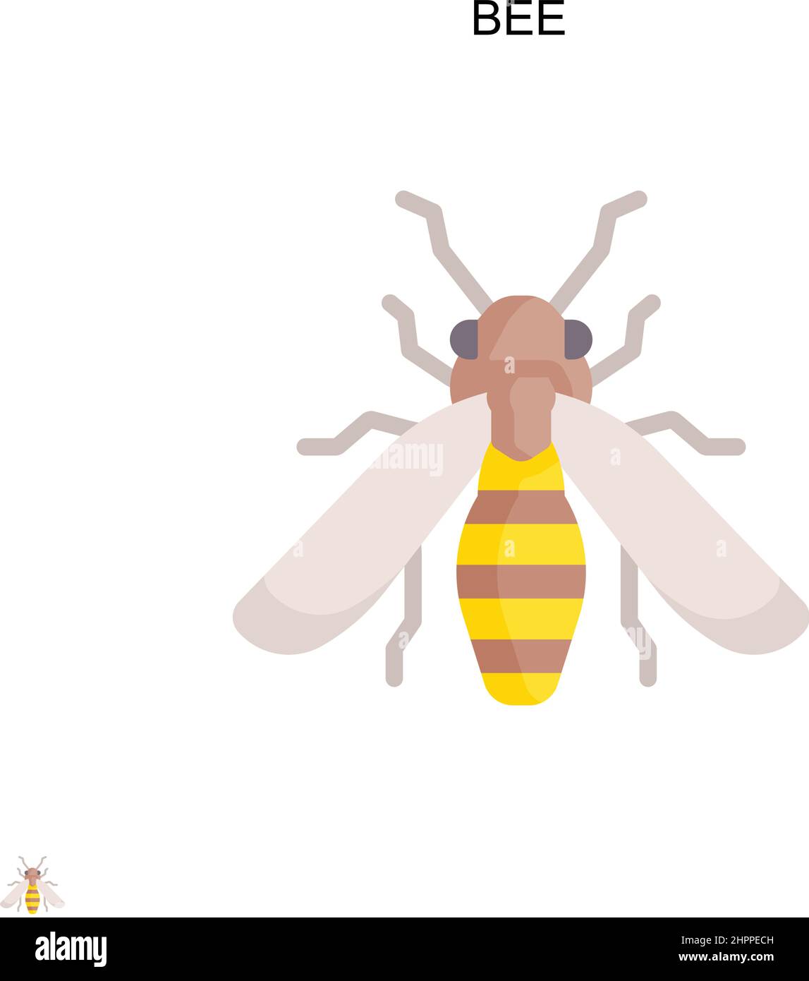 Simple black white bee cartoon hi-res stock photography and images - Alamy