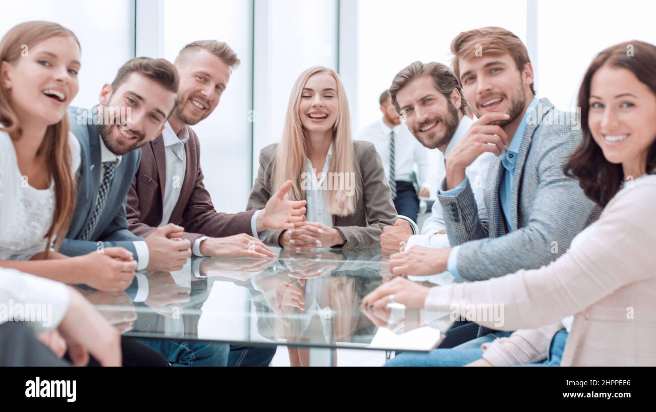 successful business team sitting at the table in the conference room ...