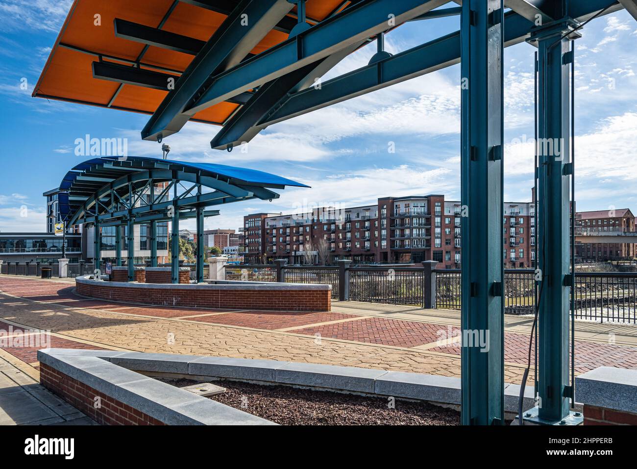 14th Street Pedestrian Bridge crossing the Chattahoochee River between ...