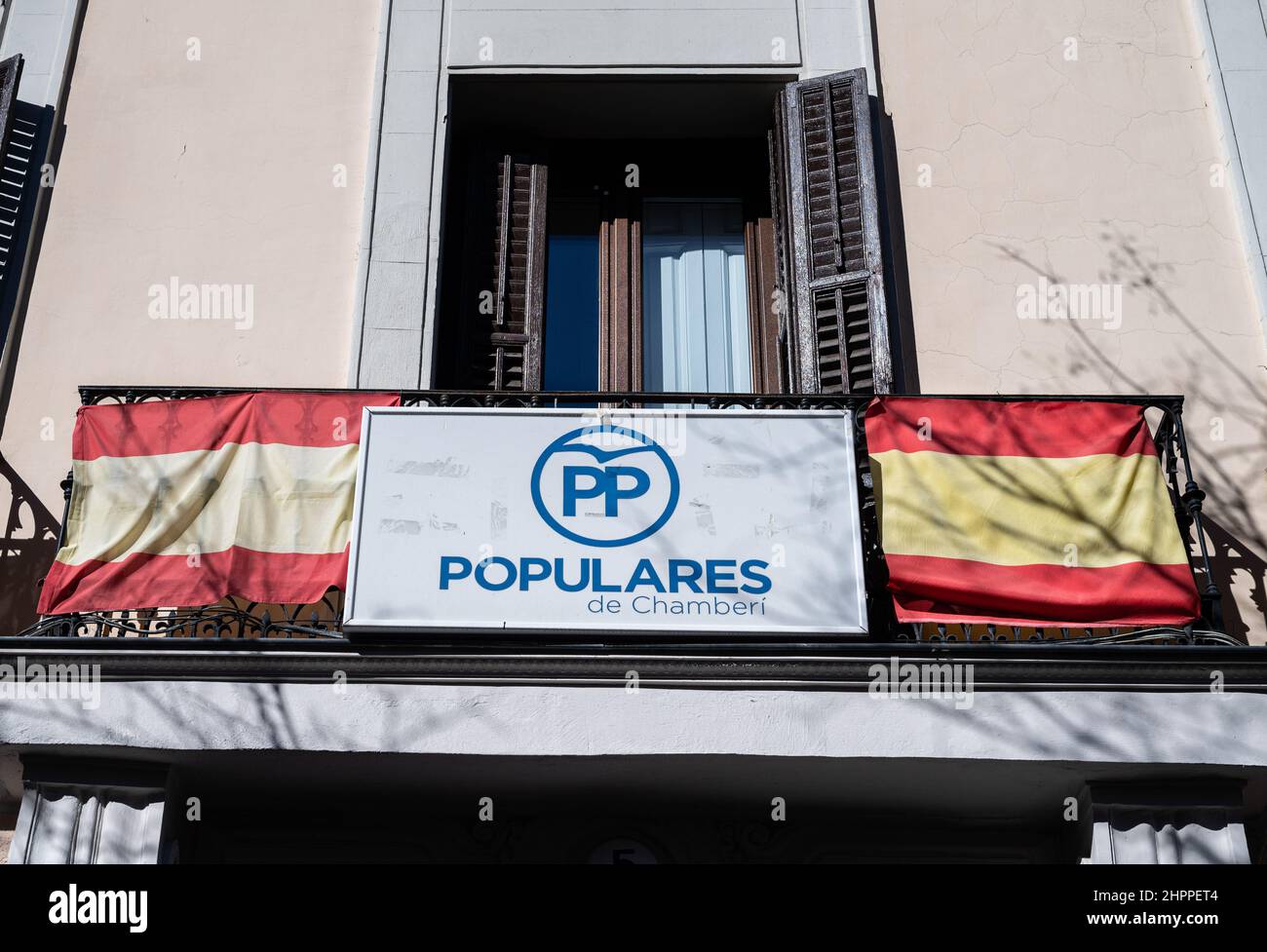 Madrid, Spain. 21st Feb, 2022. View of a Spanish conservative centre ...