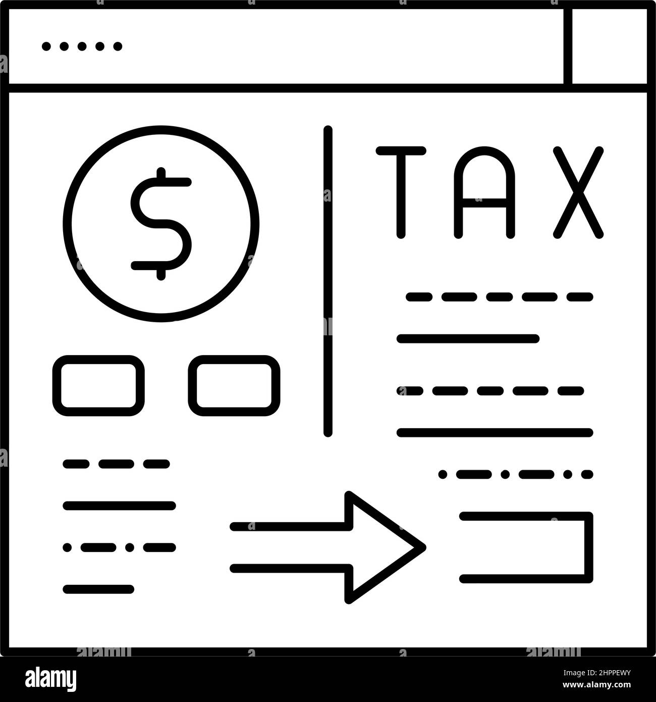 payment of taxes and fees line icon vector illustration Stock Vector ...