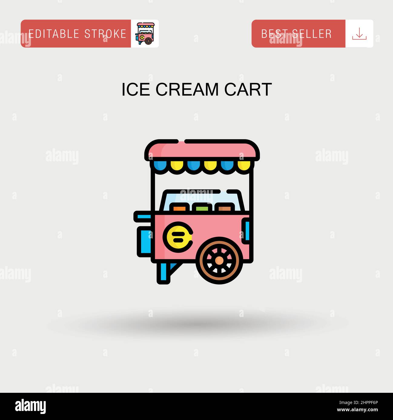 Ice cream cart Simple vector icon Stock Vector Image & Art - Alamy
