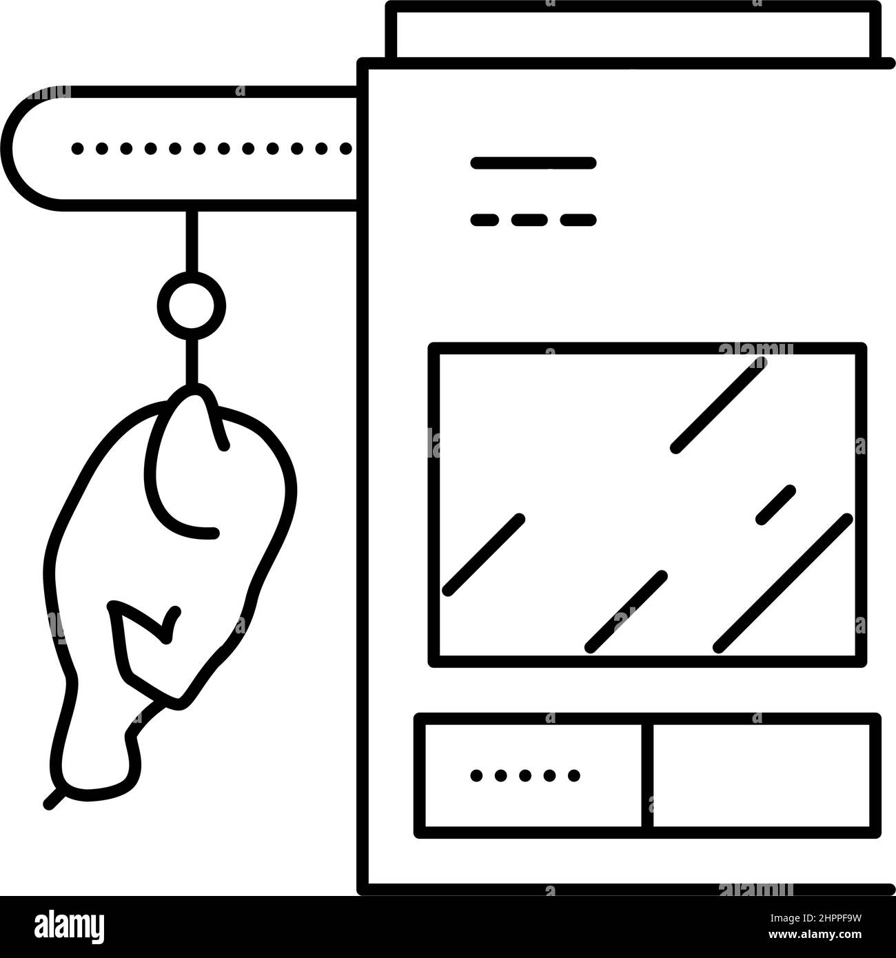 conveyor machine chicken factory line icon vector illustration Stock ...