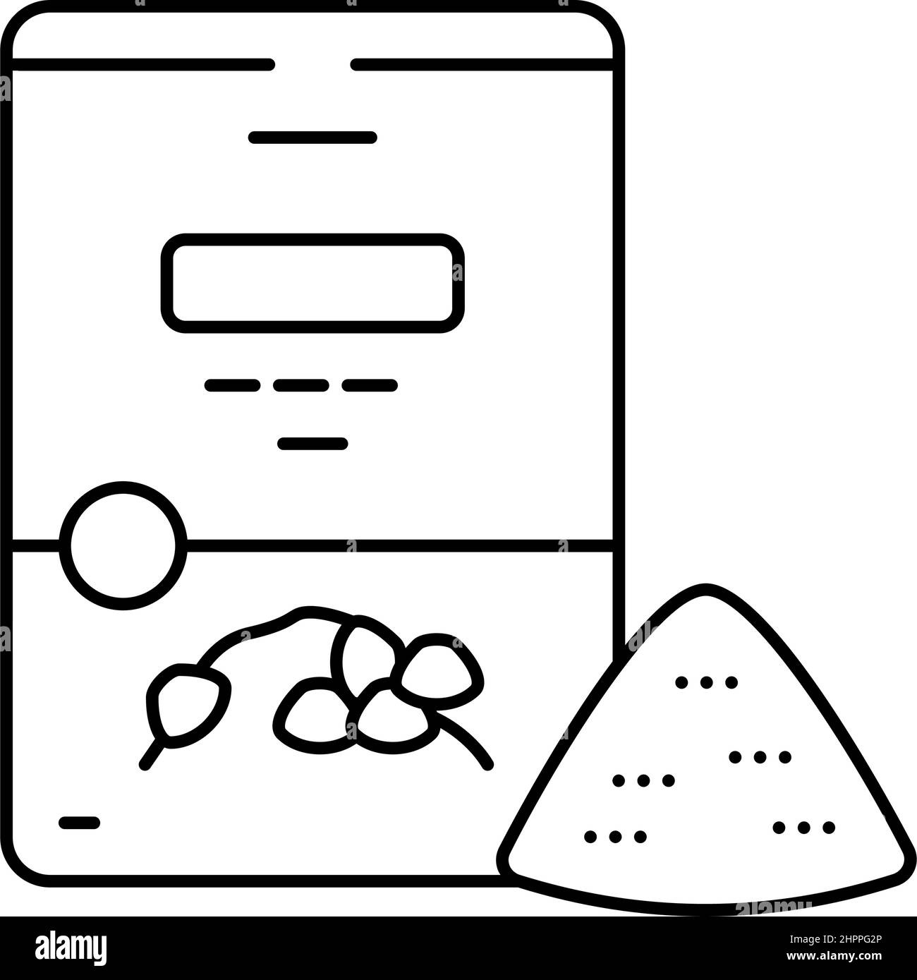 buckwheat flour bag line icon vector illustration Stock Vector Image ...