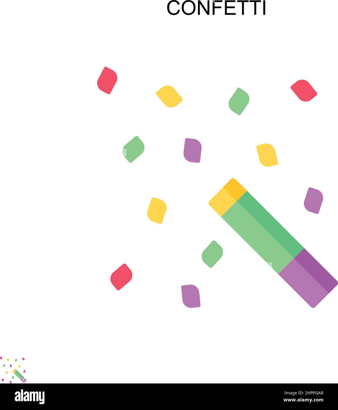 Confetti Simple vector icon. Illustration symbol design template for ...