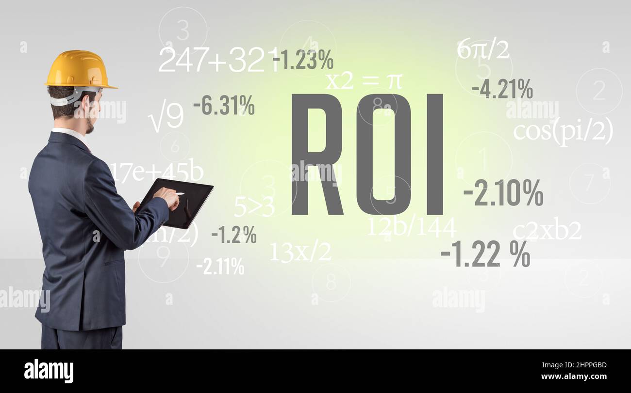 Engineer in hard hat with abbreviation Stock Photo - Alamy