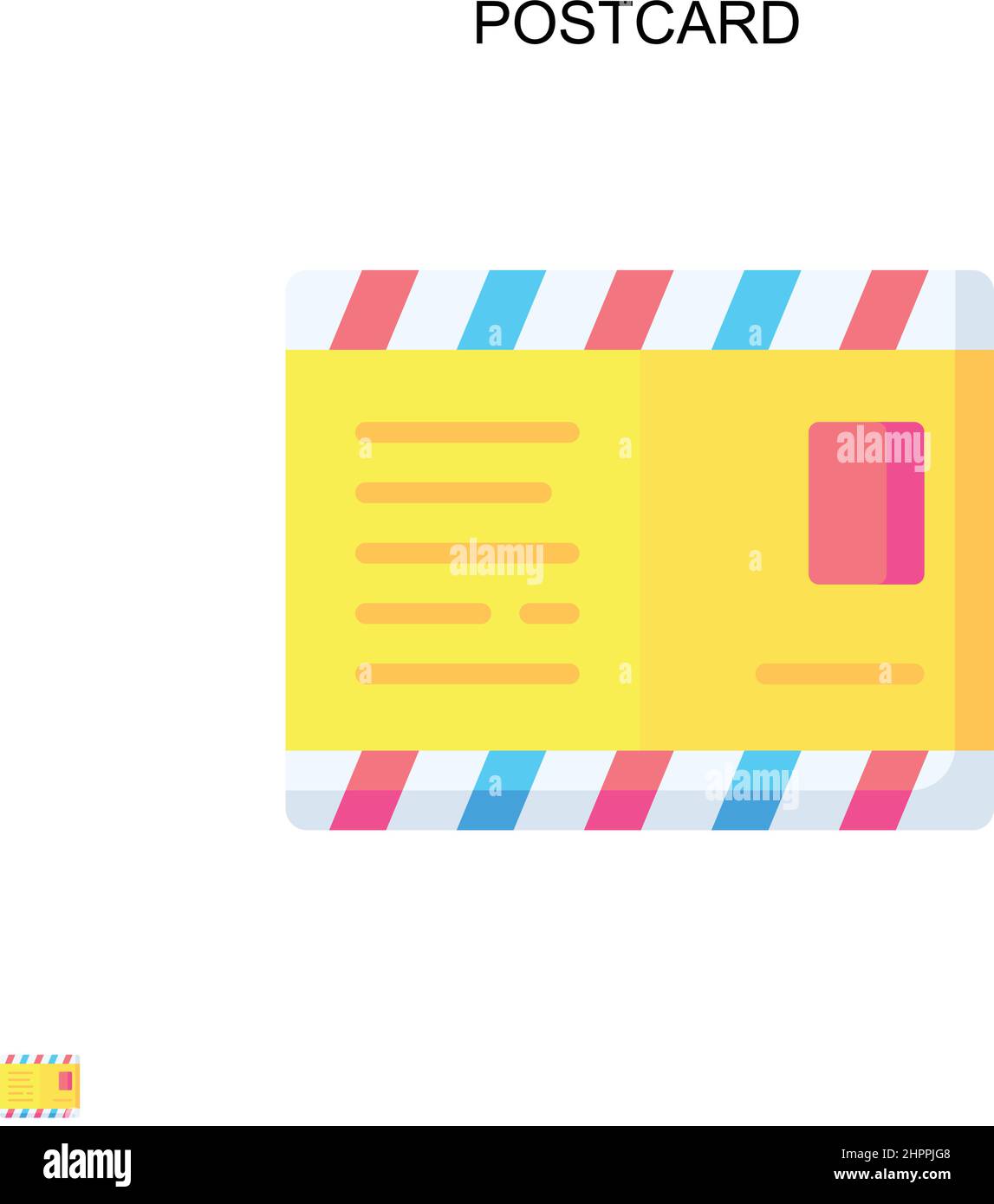 Postcard Simple vector icon. Illustration symbol design template for ...