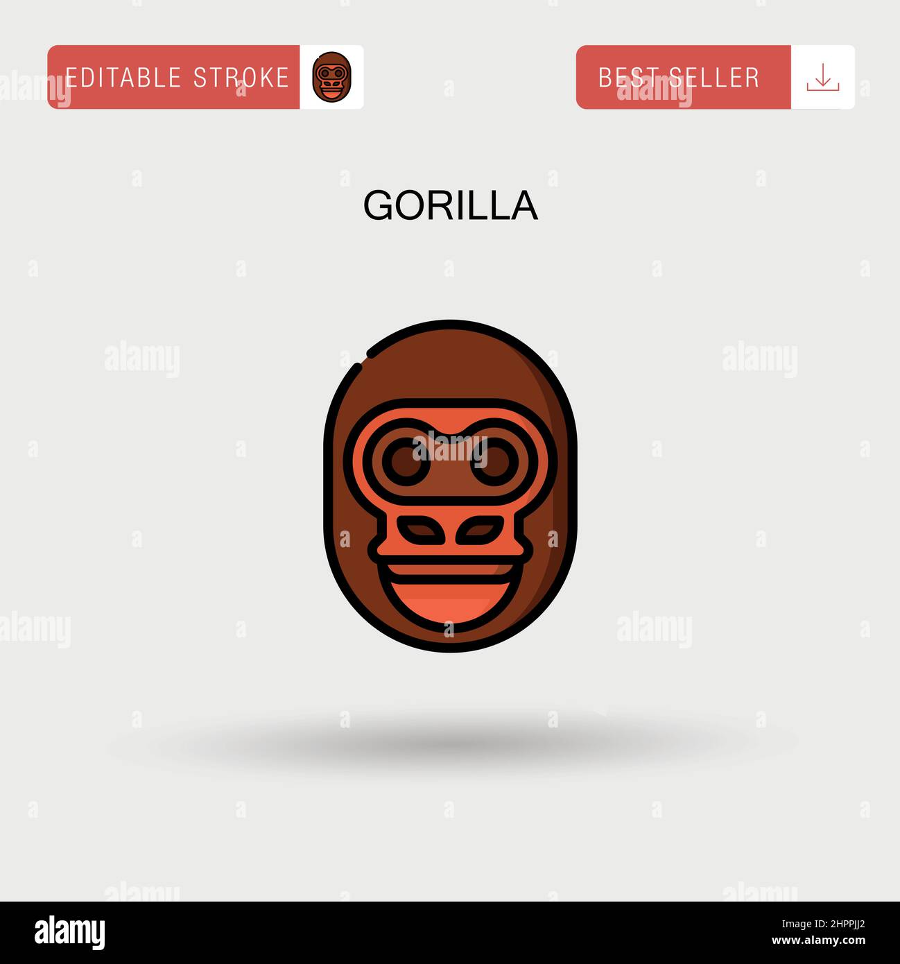 Gorilla Simple vector icon Stock Vector Image & Art - Alamy