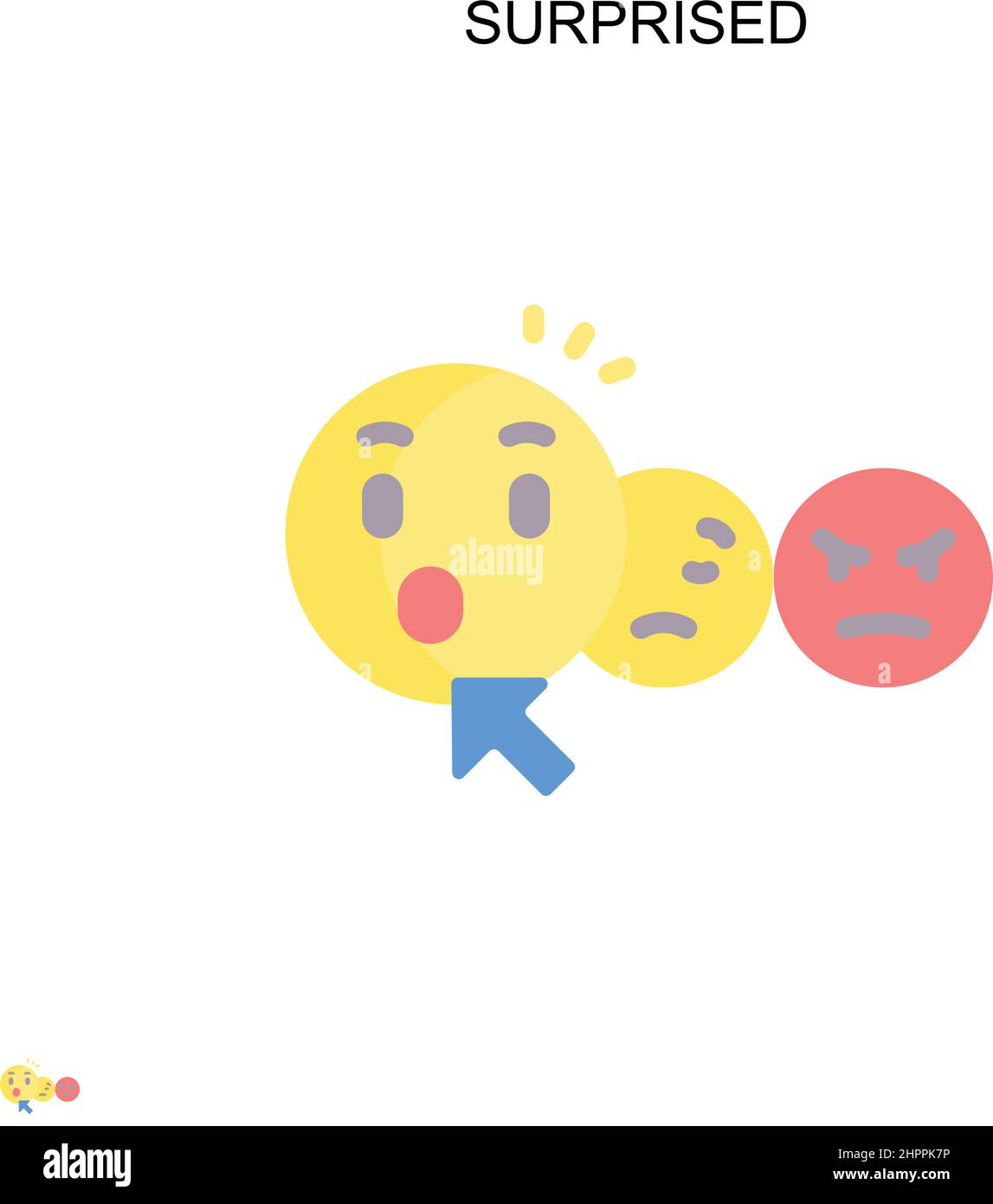 Surprised Simple vector icon. Illustration symbol design template for ...