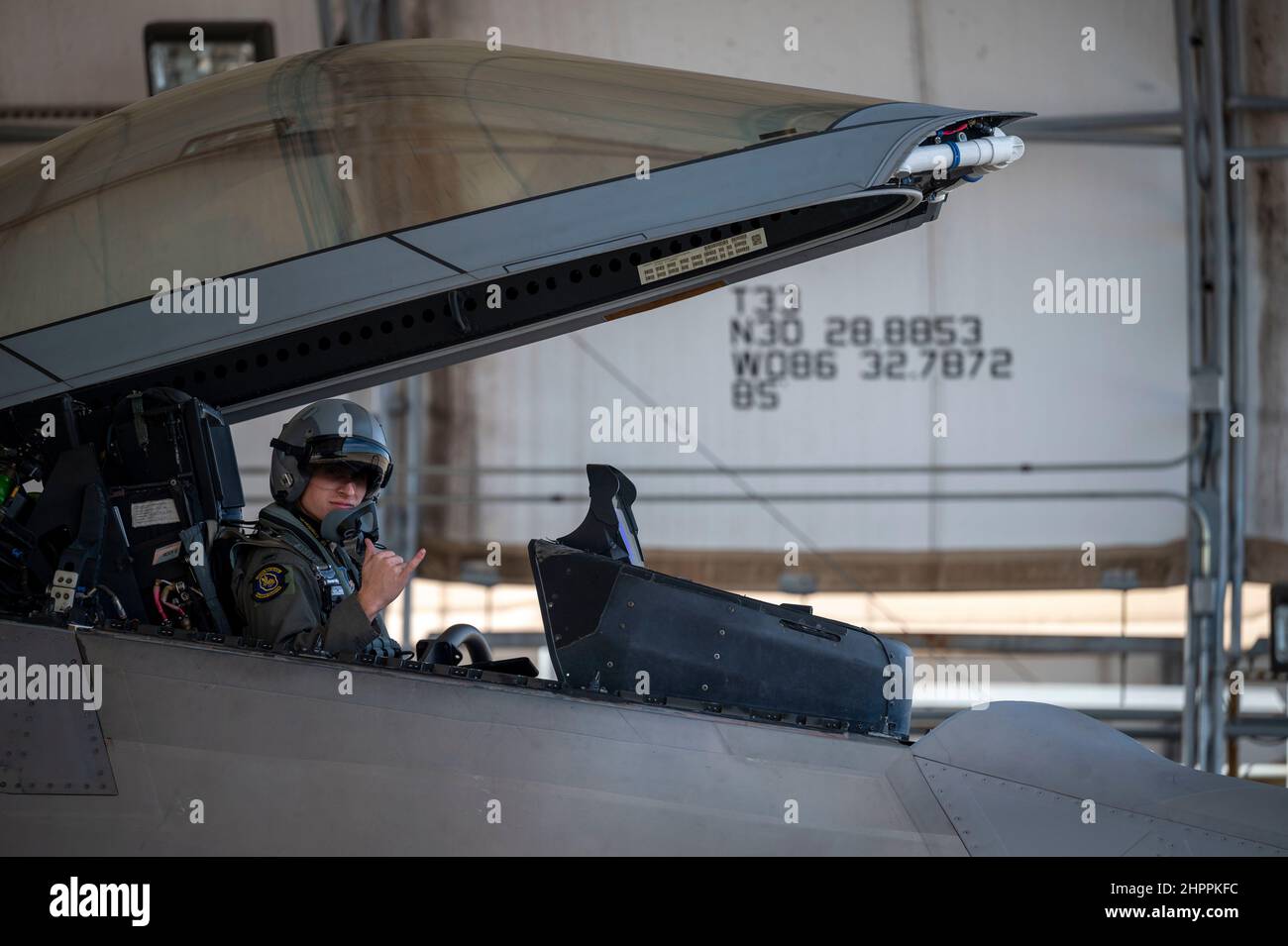 A U.S. Air Force student pilot assigned to the 43d Fighter Squadron ...