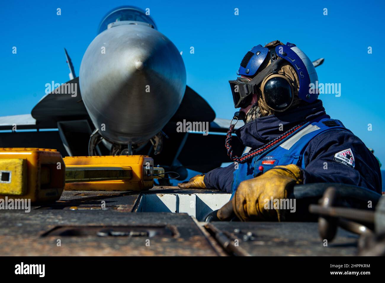 220221-N-DH793-1007 ADRIATIC SEA (Feb. 21, 2022) Aviation Boatswain's ...