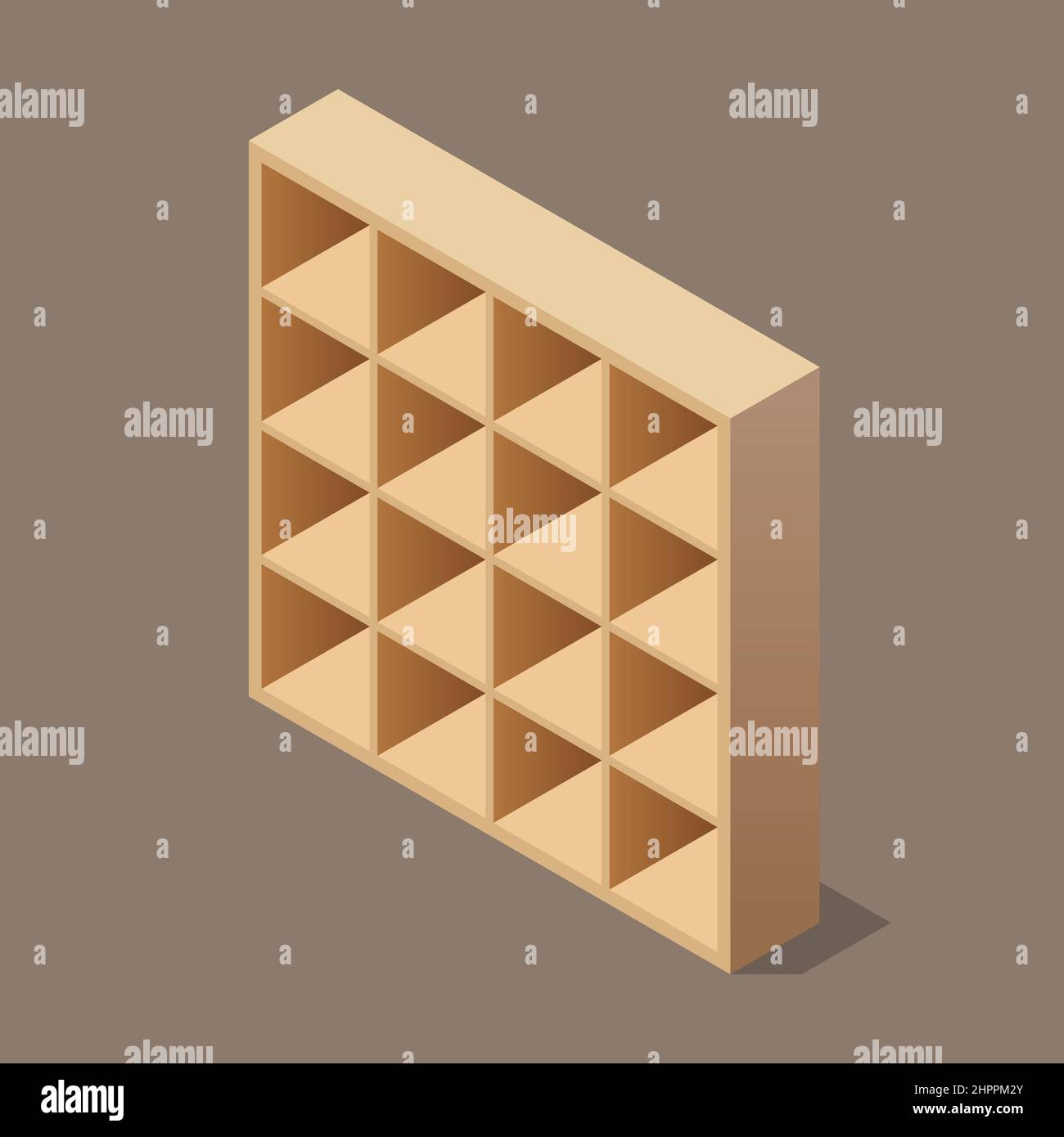 Minimal bookshelf isometric view. Vector illustration Stock Vector ...