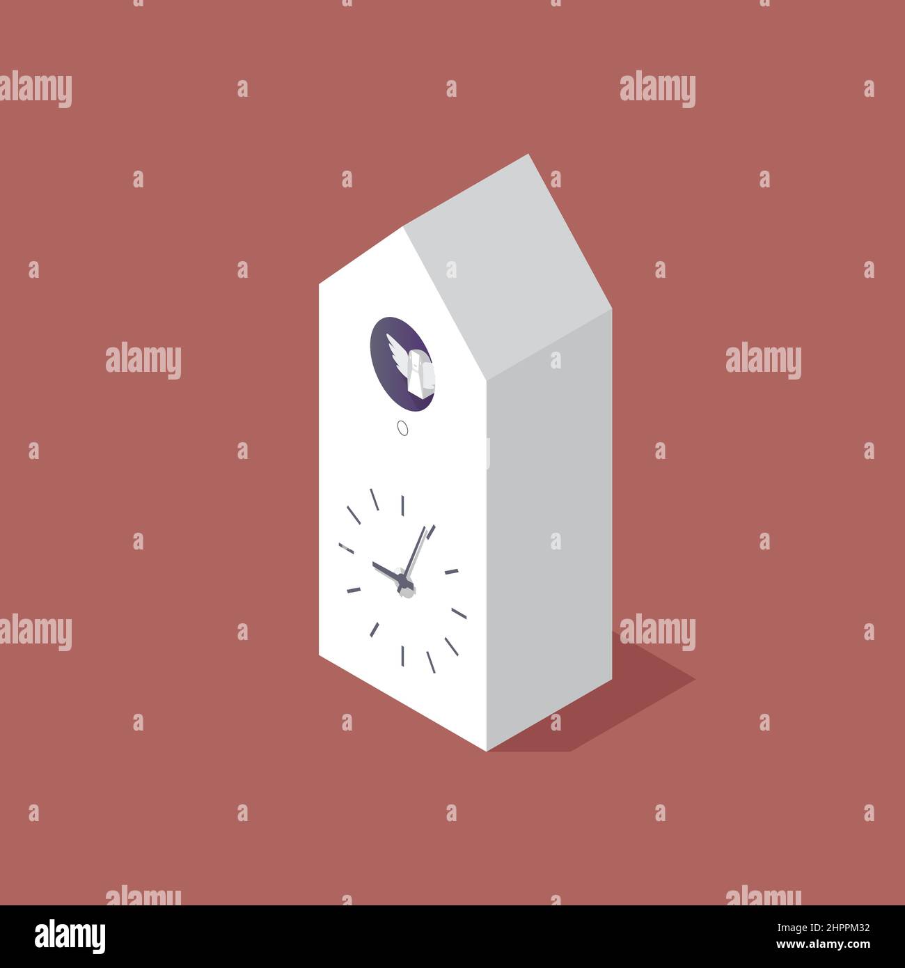 Cuckoo clock isometric view. Vector illustration Stock Vector Image ...