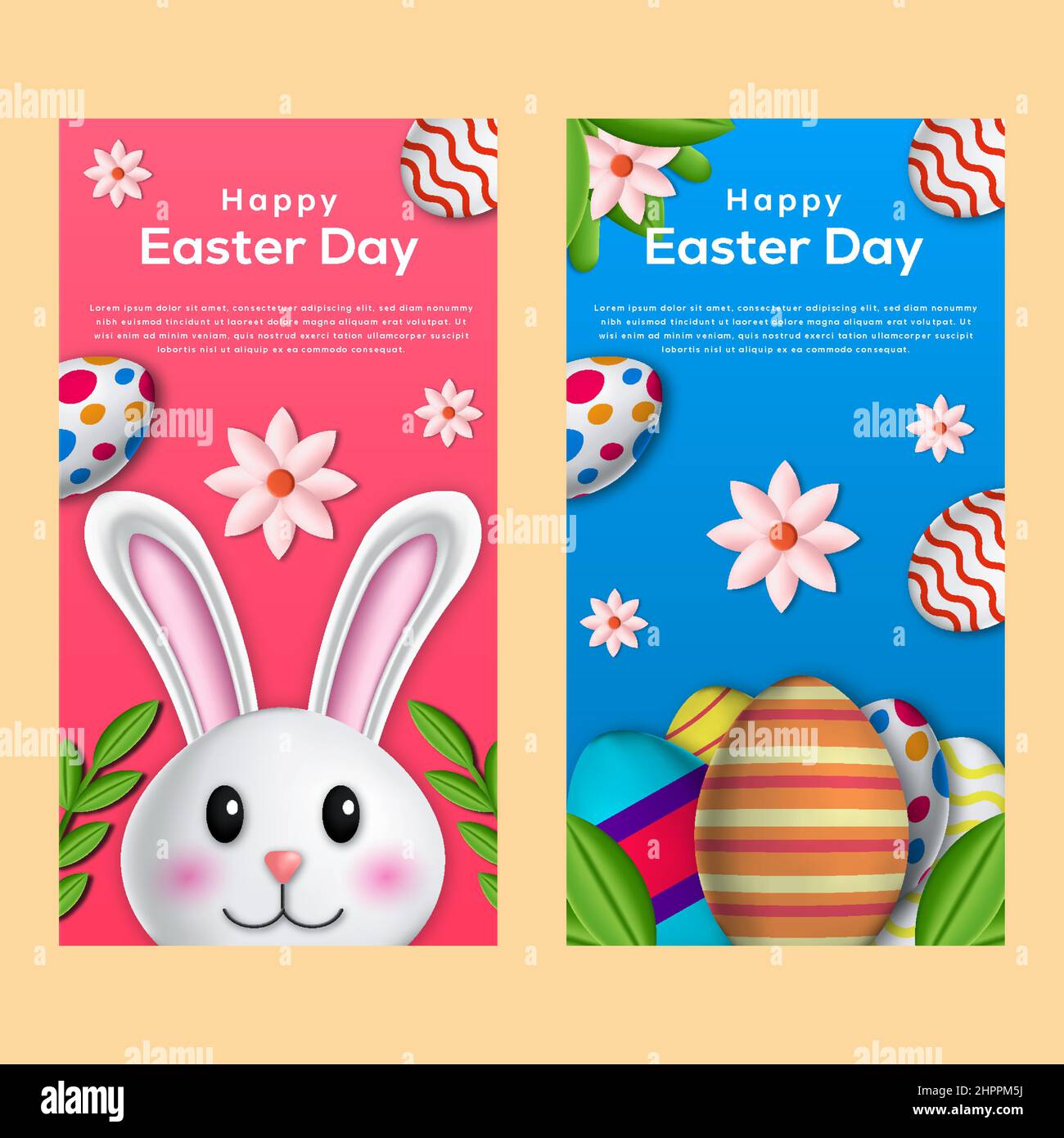 easter vertical banner illustration set Stock Vector Image & Art - Alamy