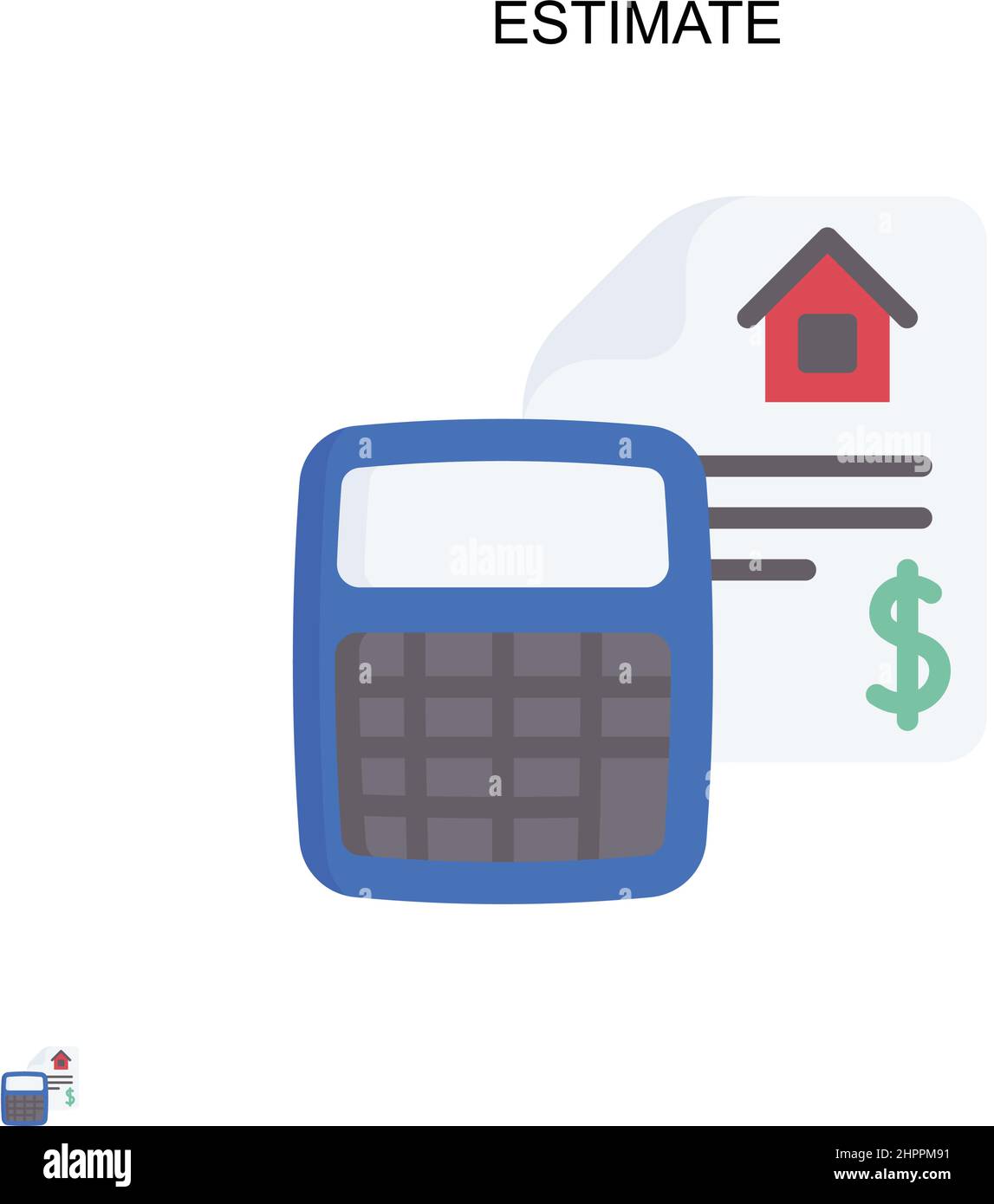 Estimate Simple vector icon. Illustration symbol design template for ...