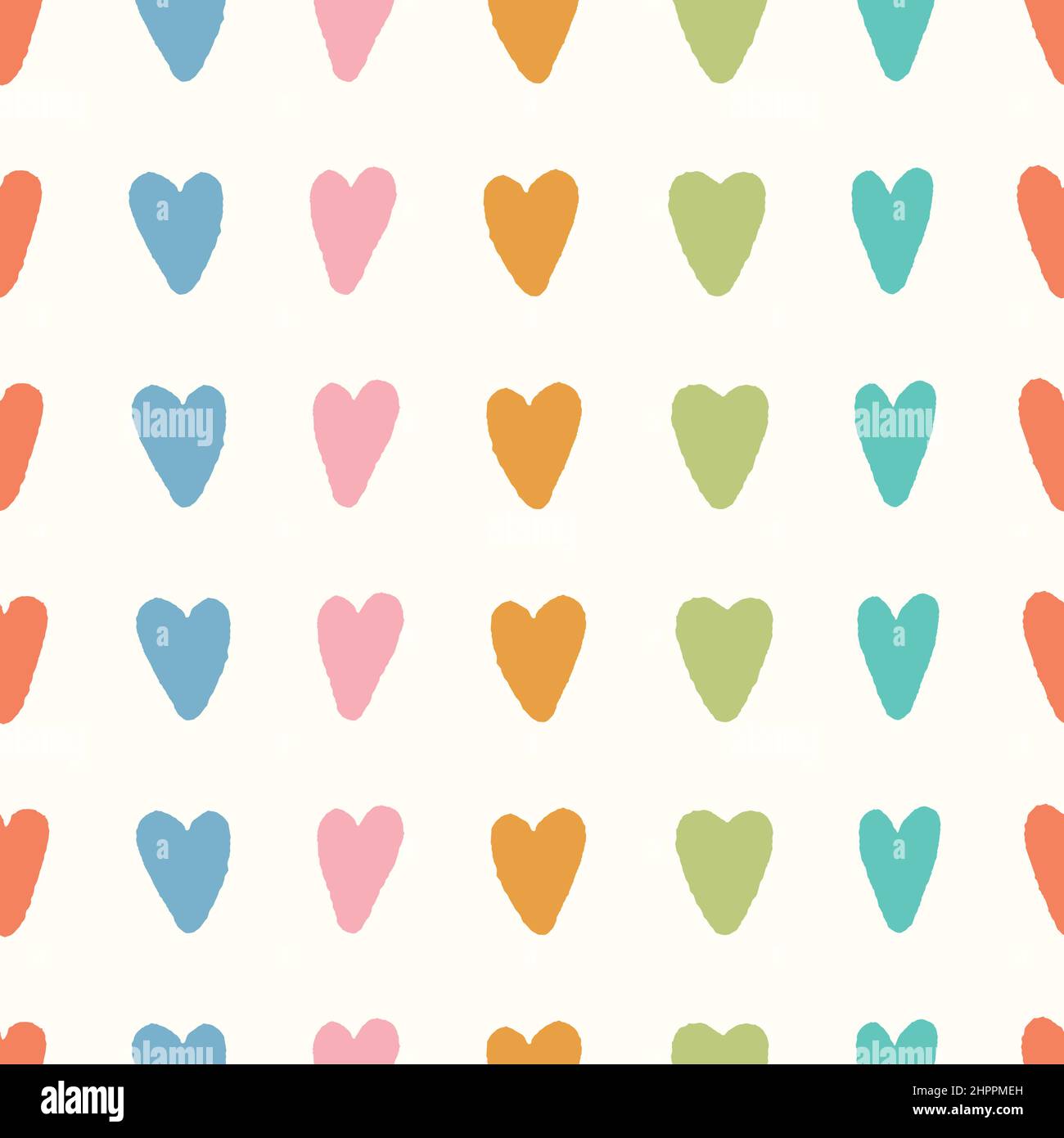 Heart pattern background.Cute vector seamless repeat pattern design of ...