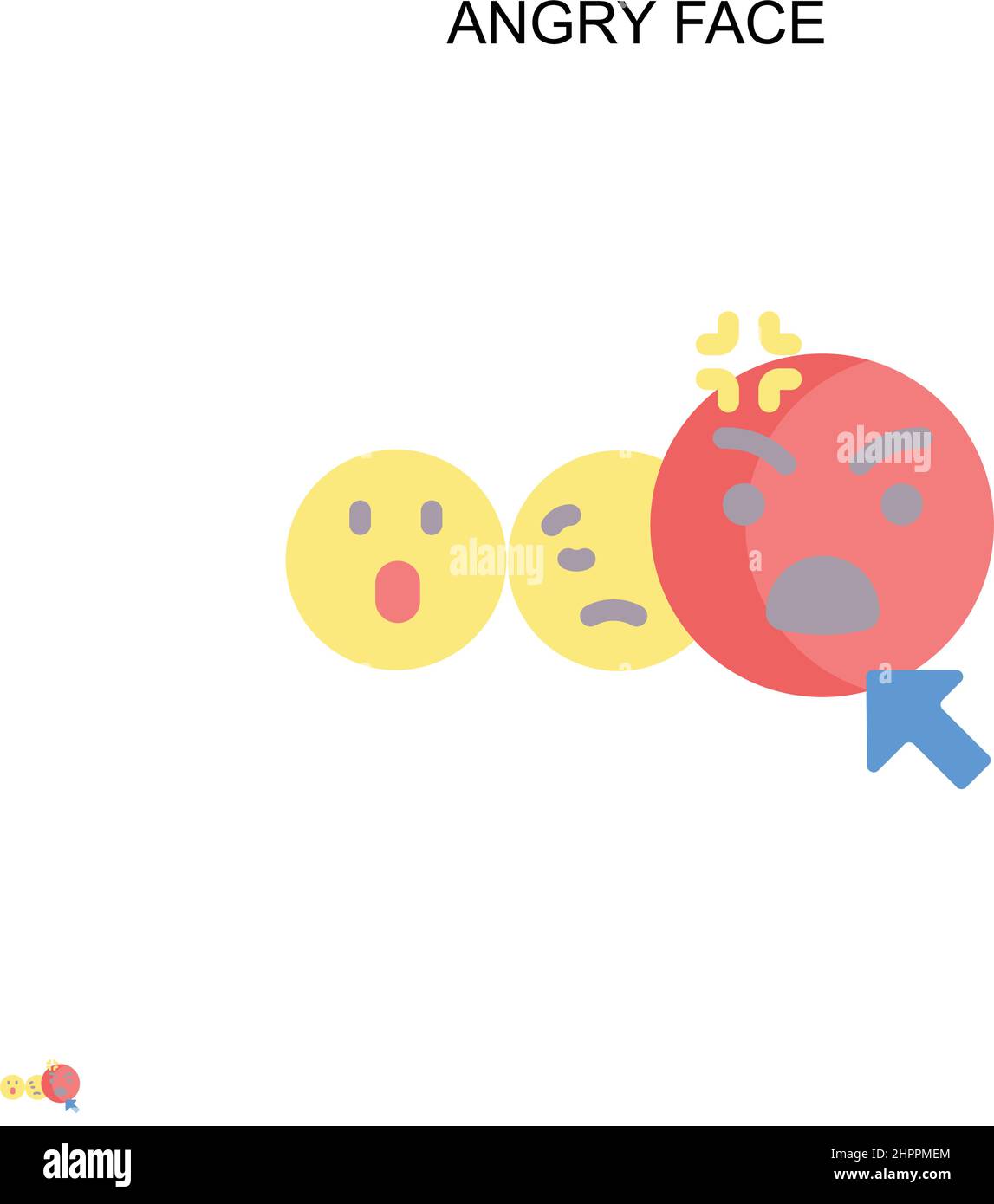 Human face emoticon furious expression hi-res stock photography and ...