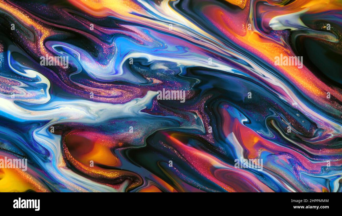 Fluide liquide art acrylic oil paints texture. Backdrop abstract mixing ...