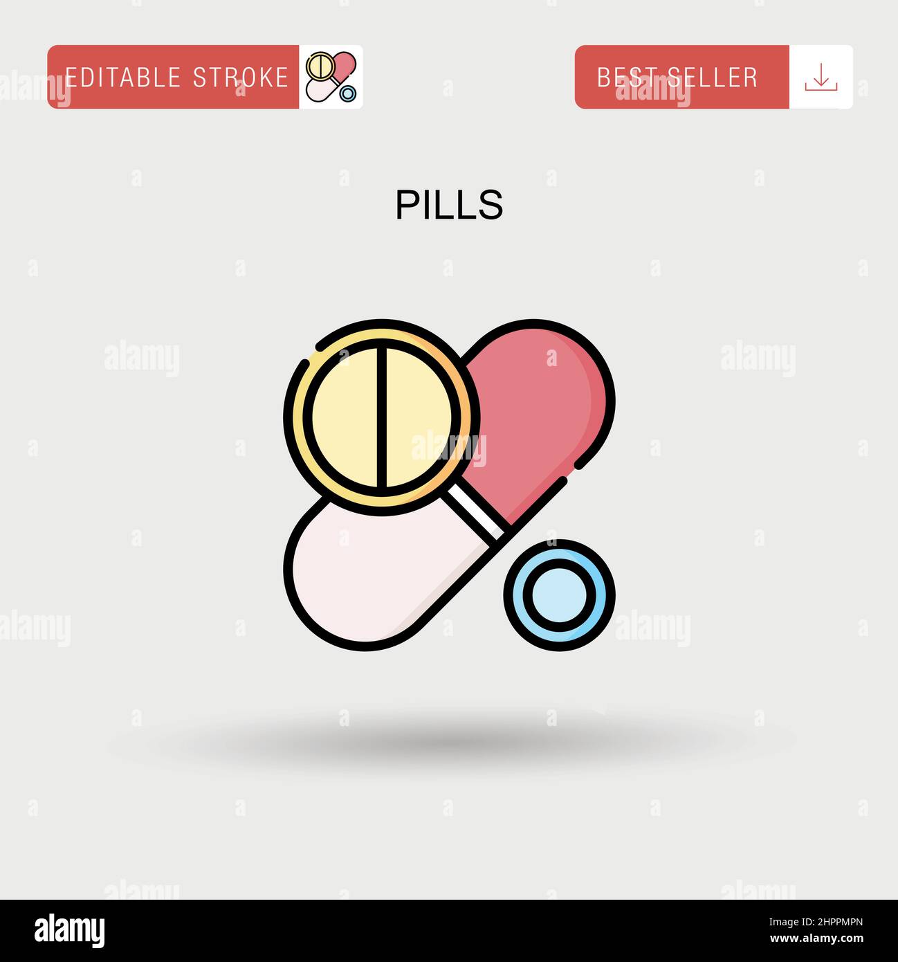 Pills Simple vector icon Stock Vector Image & Art - Alamy