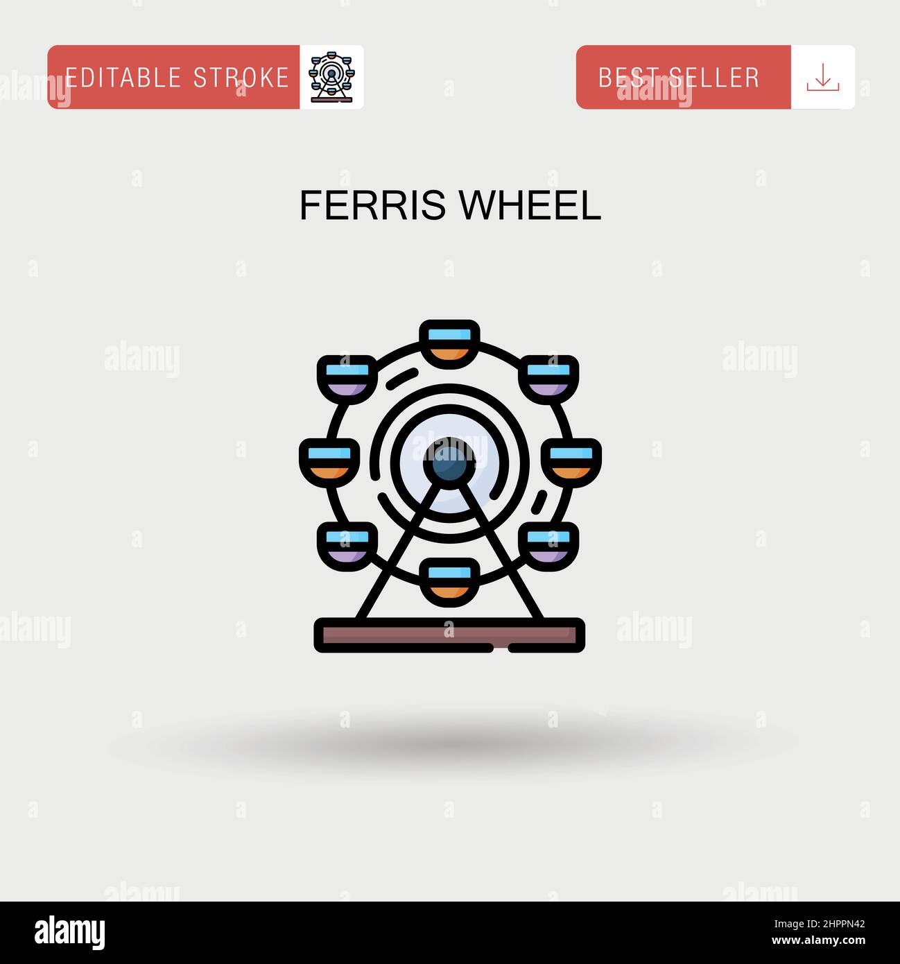 Ferris wheel Simple vector icon Stock Vector Image & Art - Alamy