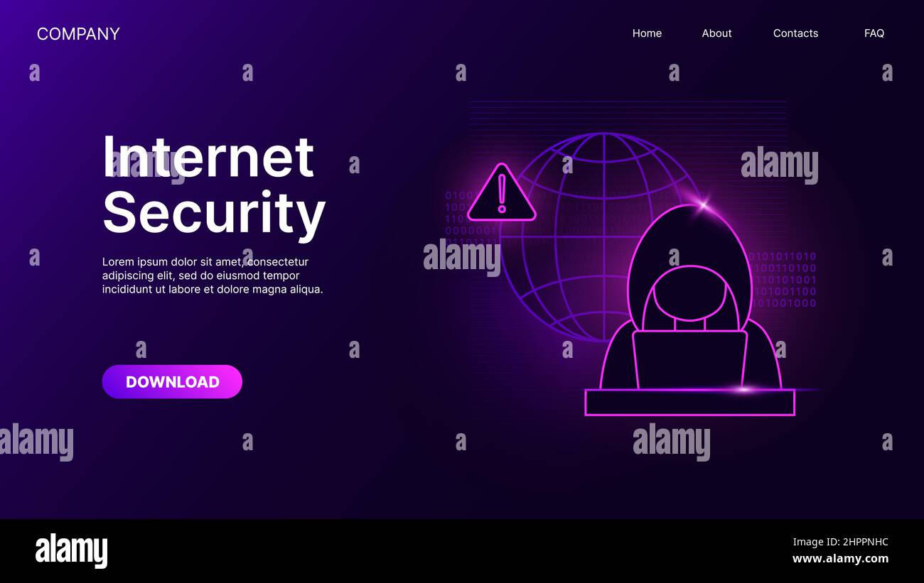 Internet Security Banner. Website Page Template for Antivirus or ...