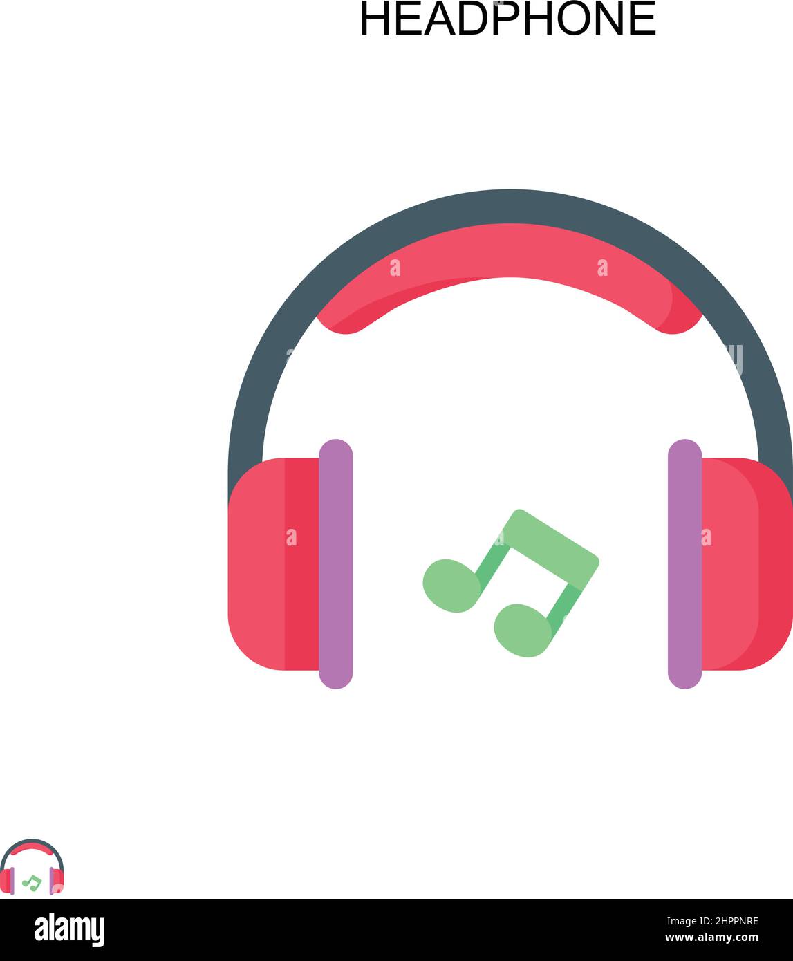 Headphone Simple vector icon. Illustration symbol design template for ...