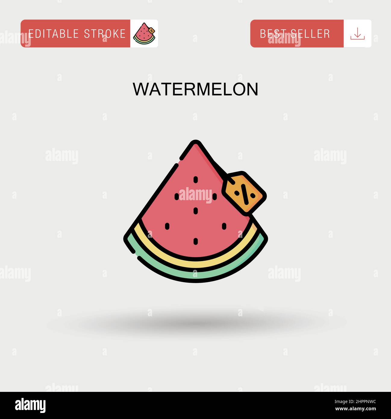 Watermelon Simple vector icon Stock Vector Image & Art - Alamy