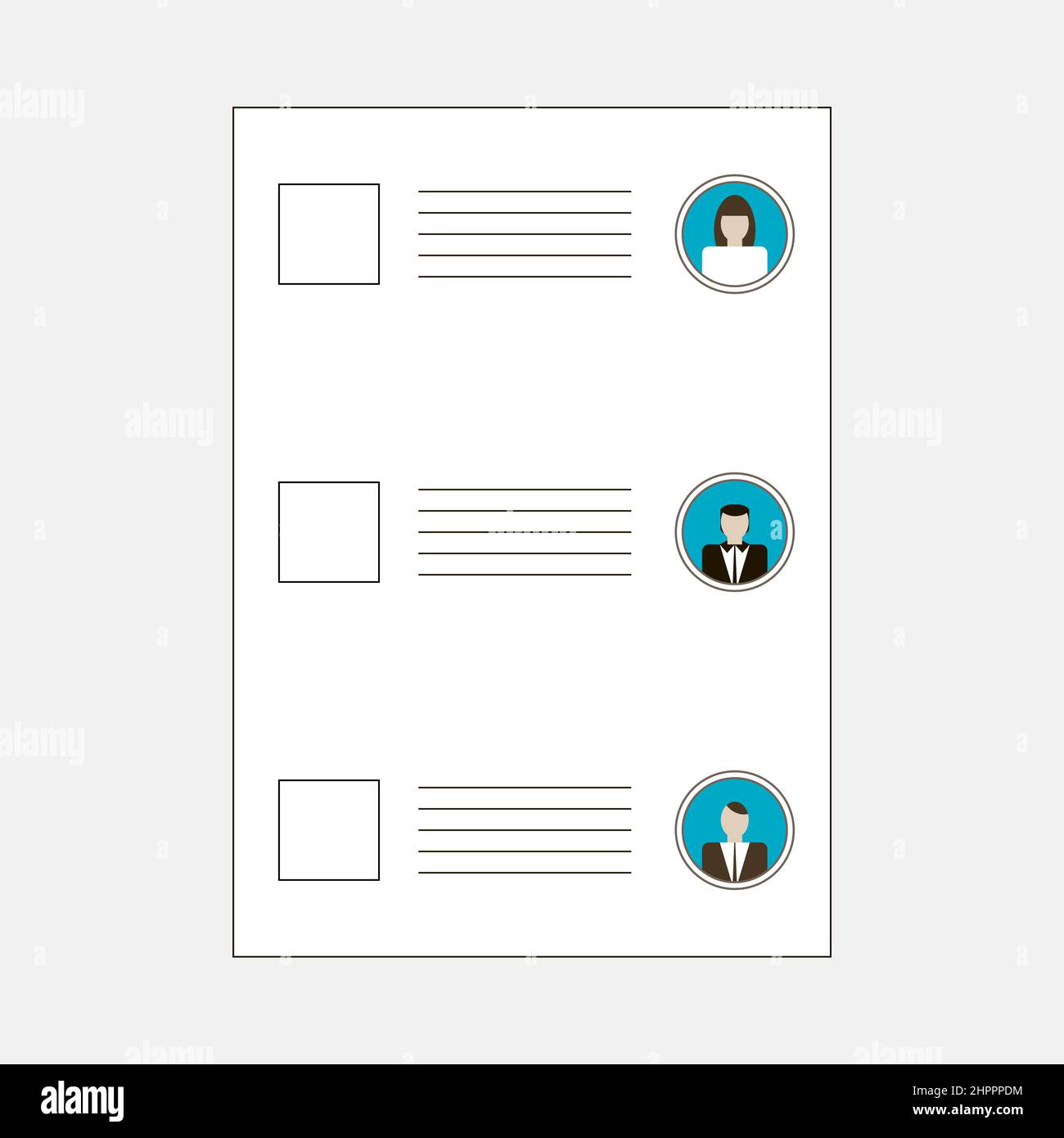 Questionnaire or ballot for selection of three candidates. Election ...