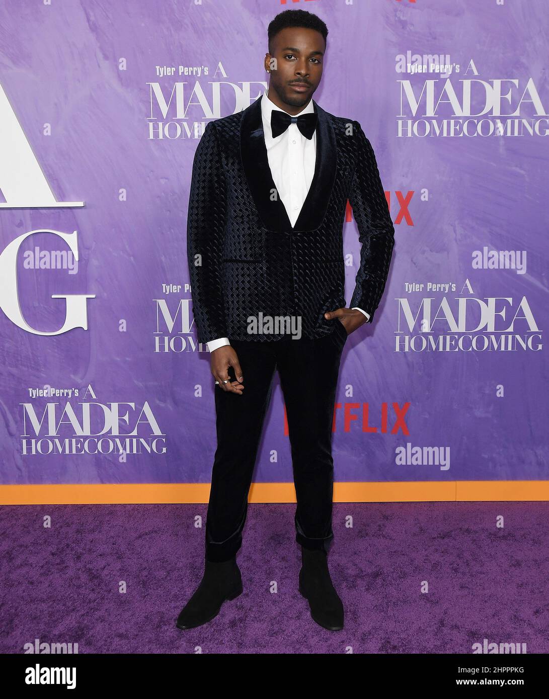 Los Angeles, CA, February 22, 2022. Brandon Black arrives at the World ...