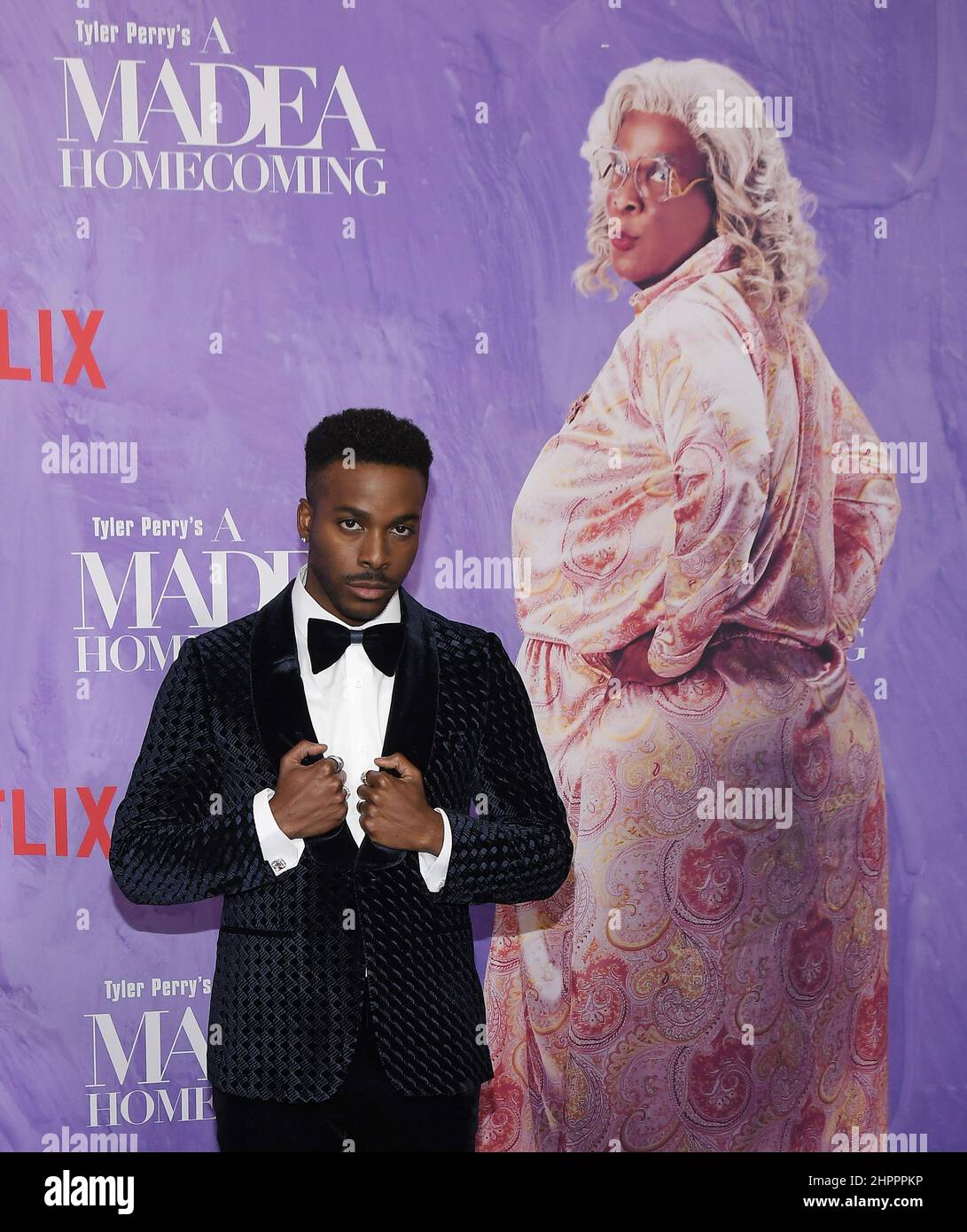 Los Angeles, CA, February 22, 2022. Brandon Black arrives at the World ...