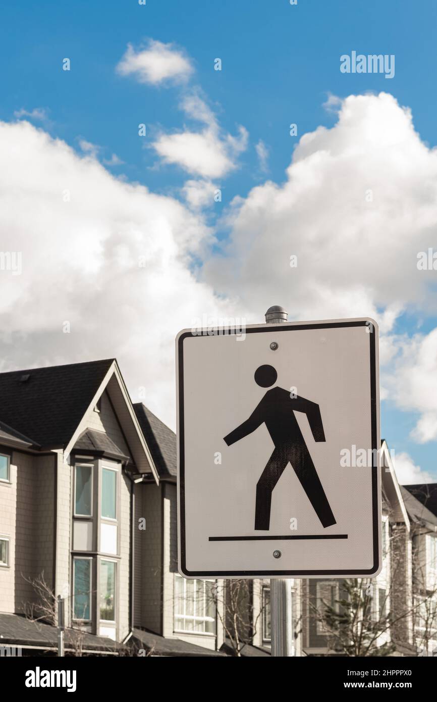 Pedestrian Sign. Pedestrian Crossing Sign in a city Stock Photo - Alamy
