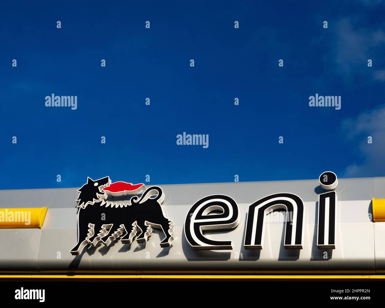 Eni logo at a gas station Stock Photo - Alamy