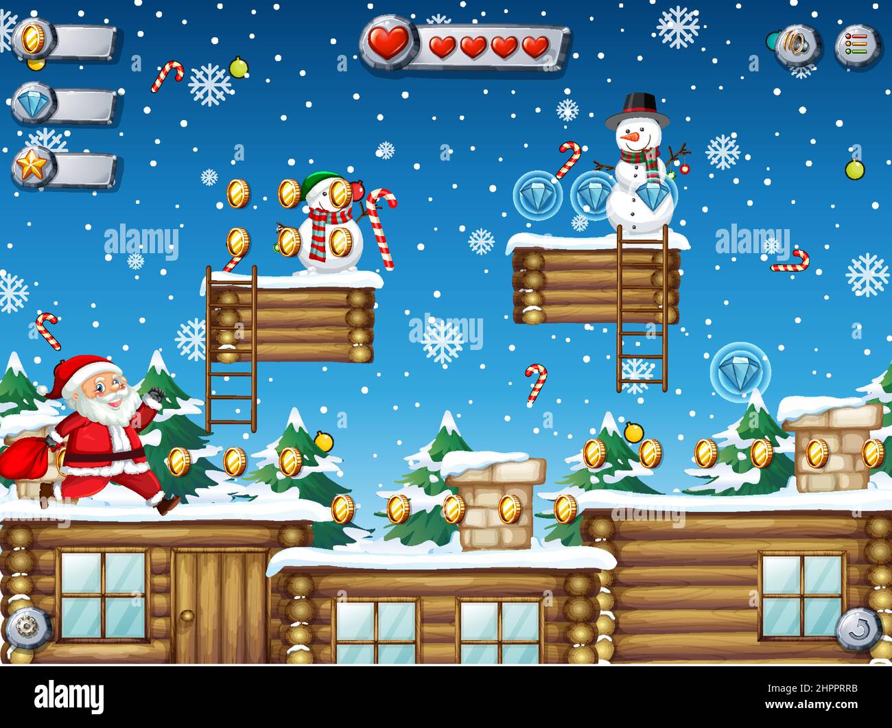 A game template snowing background illustration Stock Vector Image ...