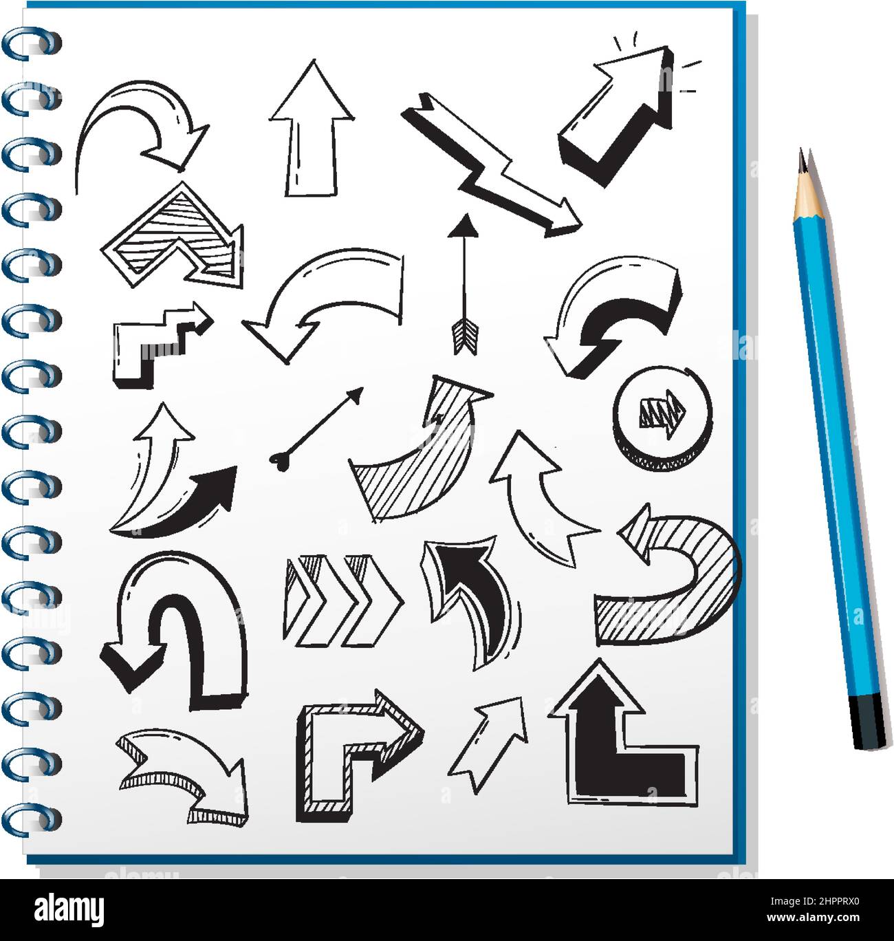 Hand drawn doodle icons on notebook illustration Stock Vector Image ...