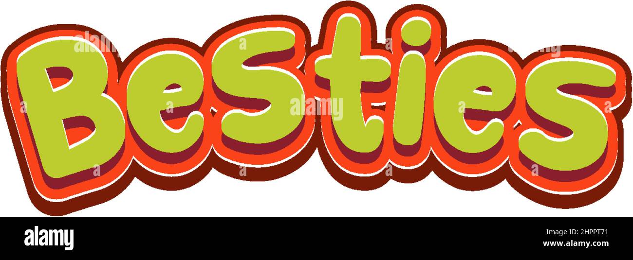 Besties word logo on white background illustration Stock Vector Image ...