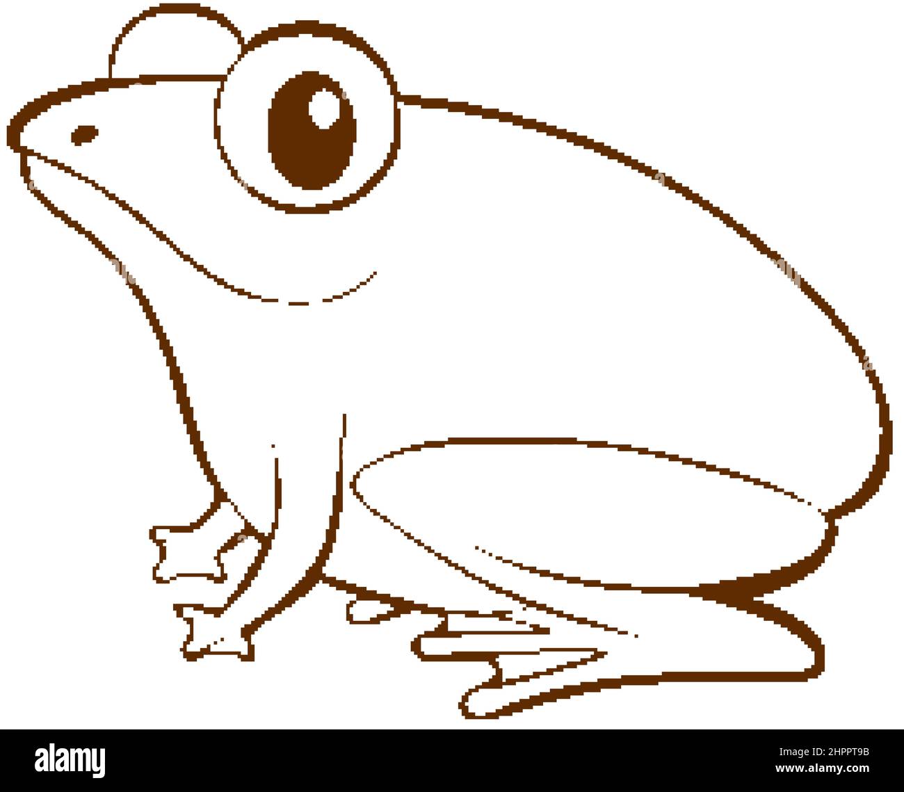 Frog in doodle simple style on white background illustration Stock ...