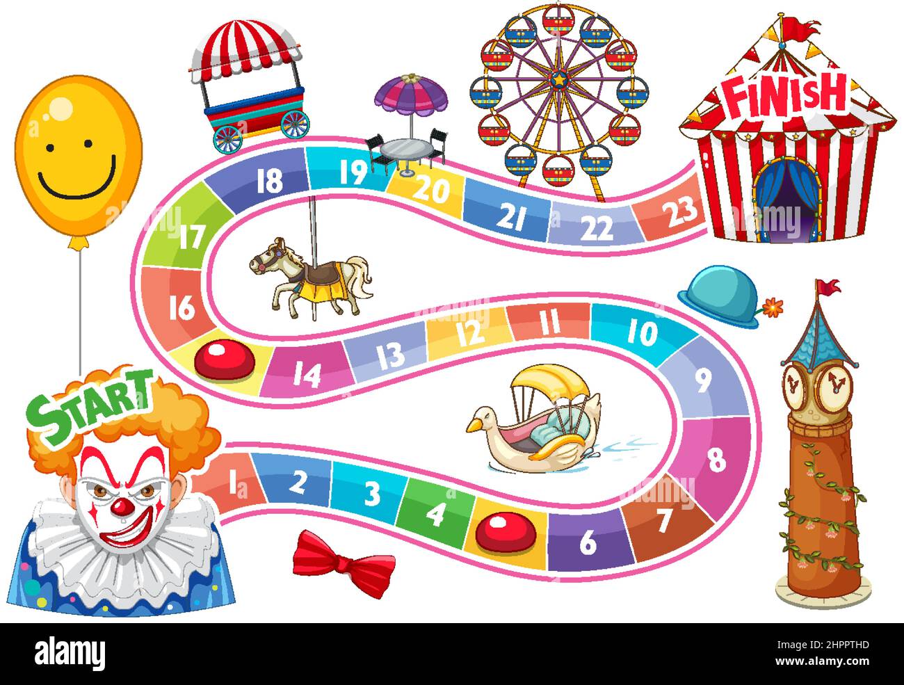 Counting number game template in circus theme illustration Stock Vector ...