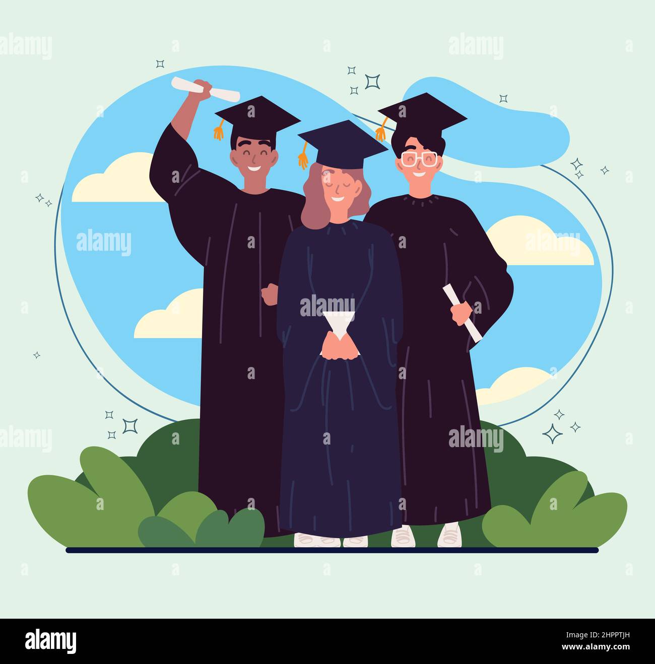 college students graduates Stock Vector Image & Art - Alamy