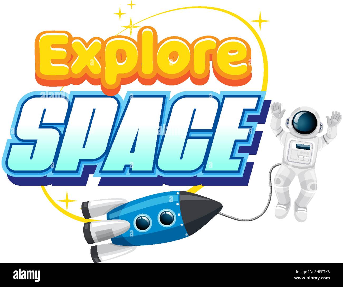 Explore Space word logo design illustration Stock Vector Image & Art ...
