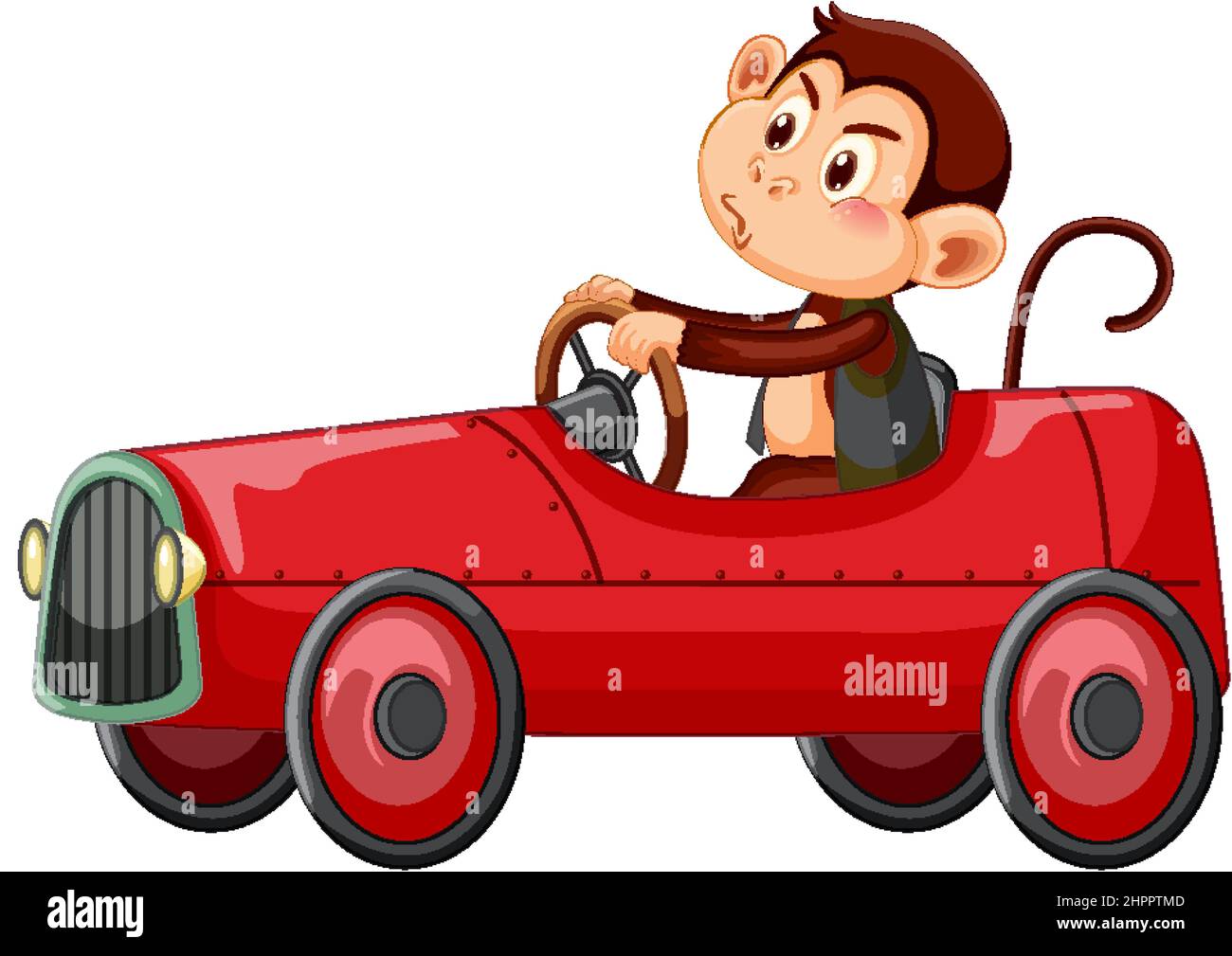 Cartoon race car driver monkey Stock Vector Images - Alamy