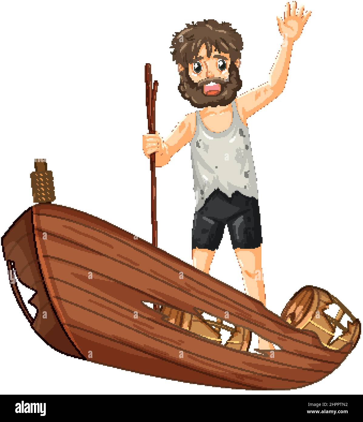 Shipwrecked person Stock Vector Images - Alamy