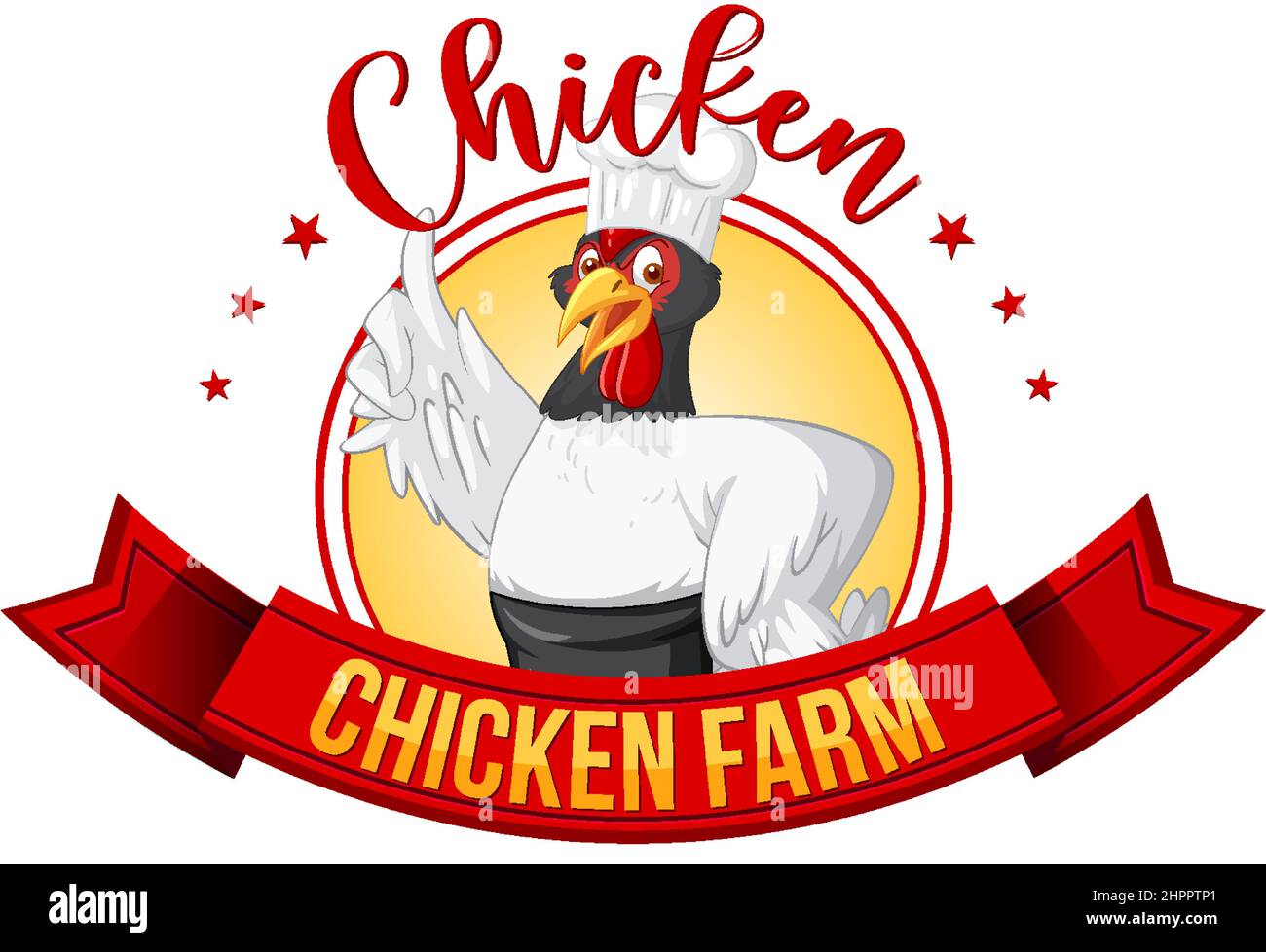 Chicken chef cartoon character logo illustration Stock Vector Image ...