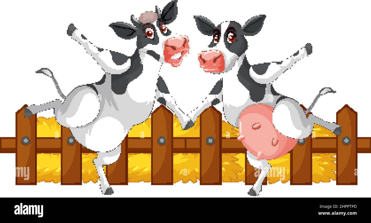 Two cows stand Stock Vector Images - Alamy