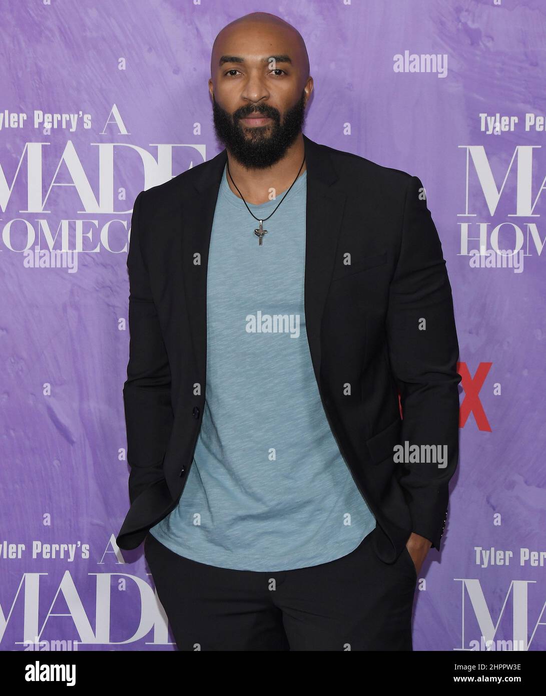 Los Angeles, CA, February 22, 2022. Amani Atkinson arrives at the World ...