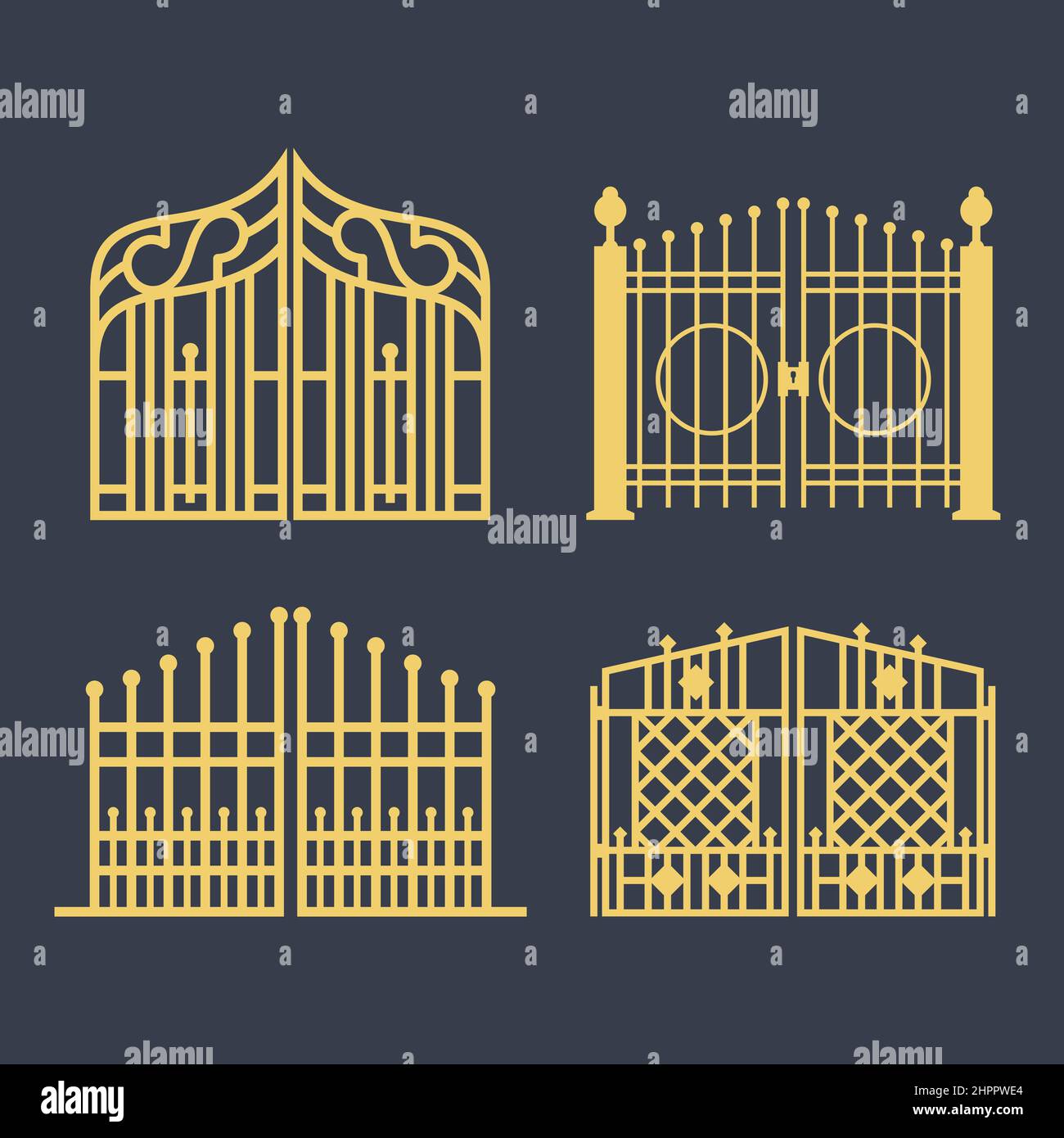 Set of vector gates Stock Vector Image & Art - Alamy