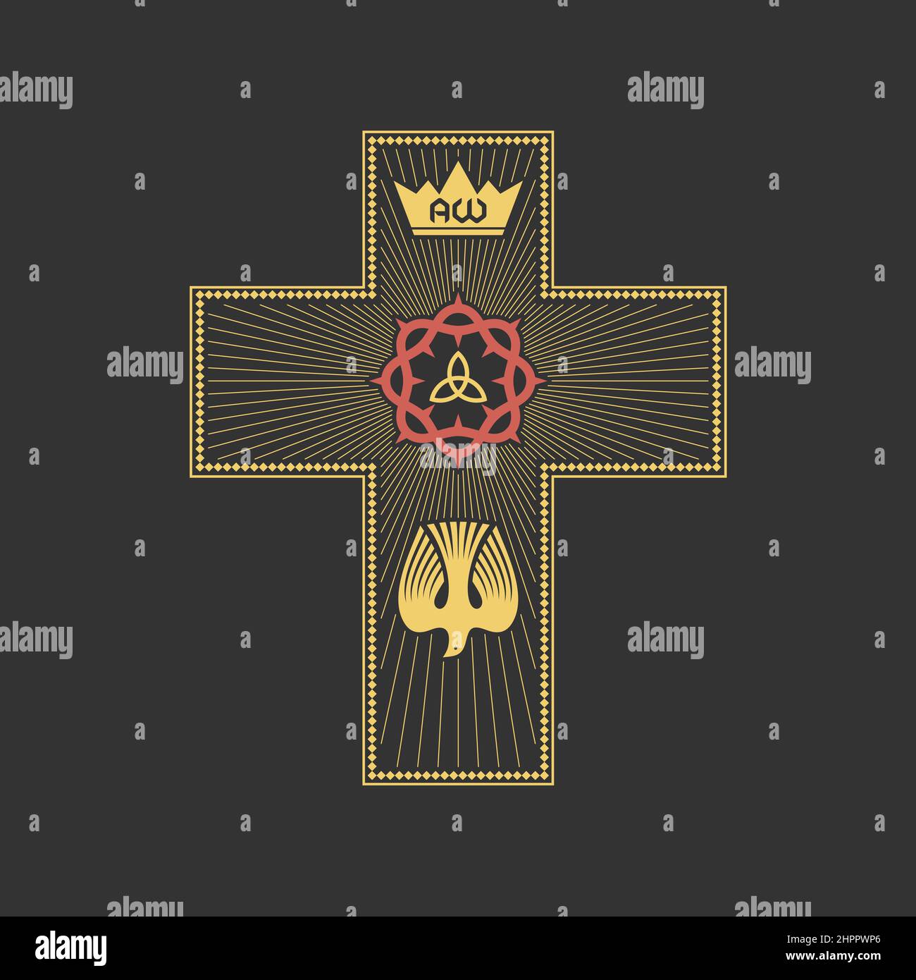 Christian illustration. The magnificent seal of the Holy Trinity: God ...