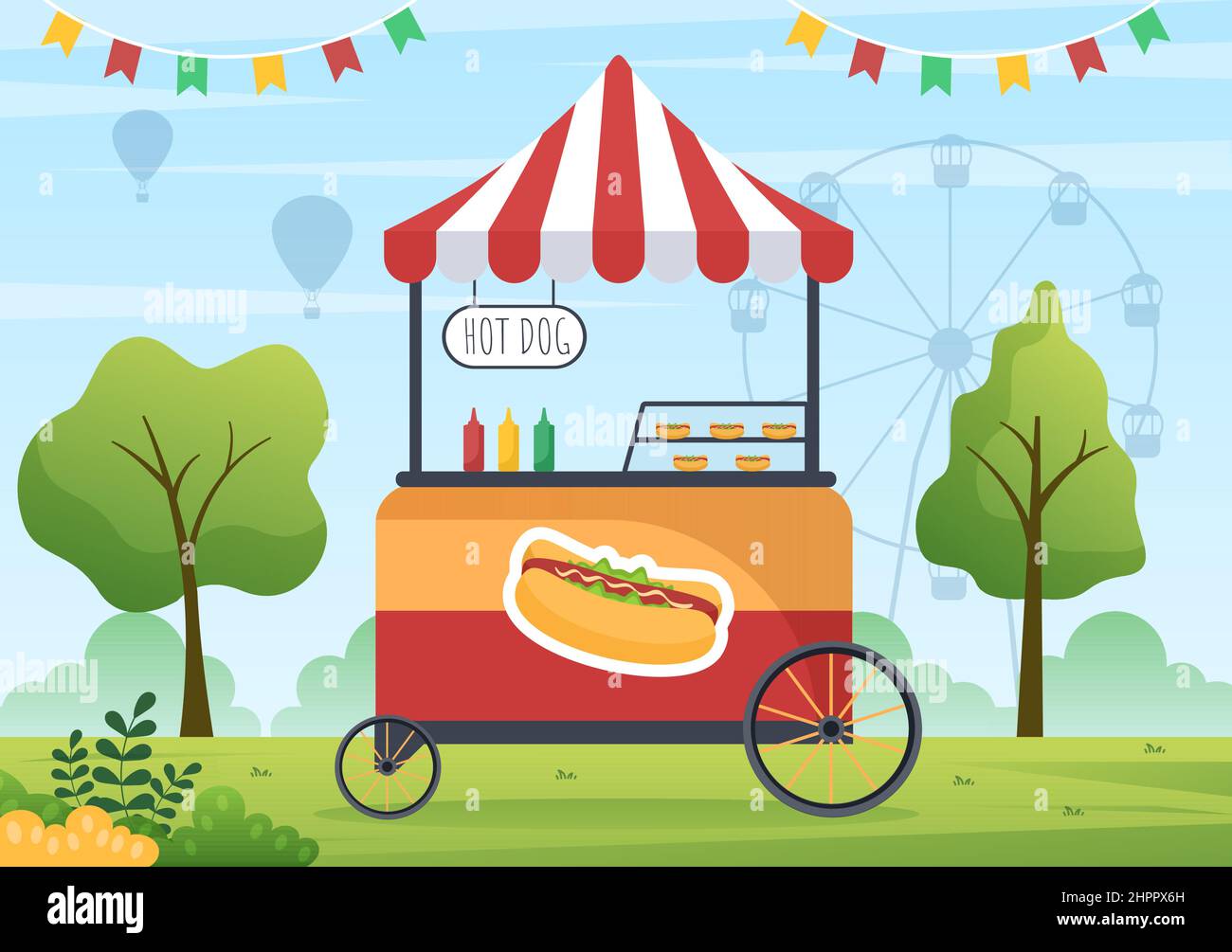 People Eating in Outdoor Street Food Serving Fast Food Like Pizza ...
