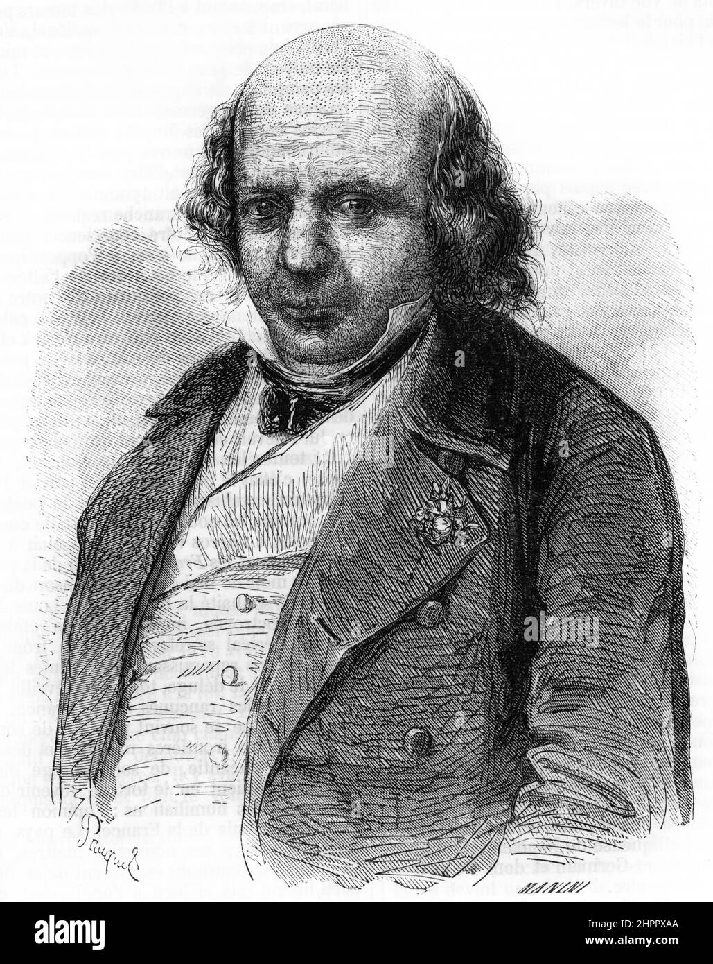 "Portrait de Pierre-Jean de Beranger (1780-1857) chansonnier francais ...